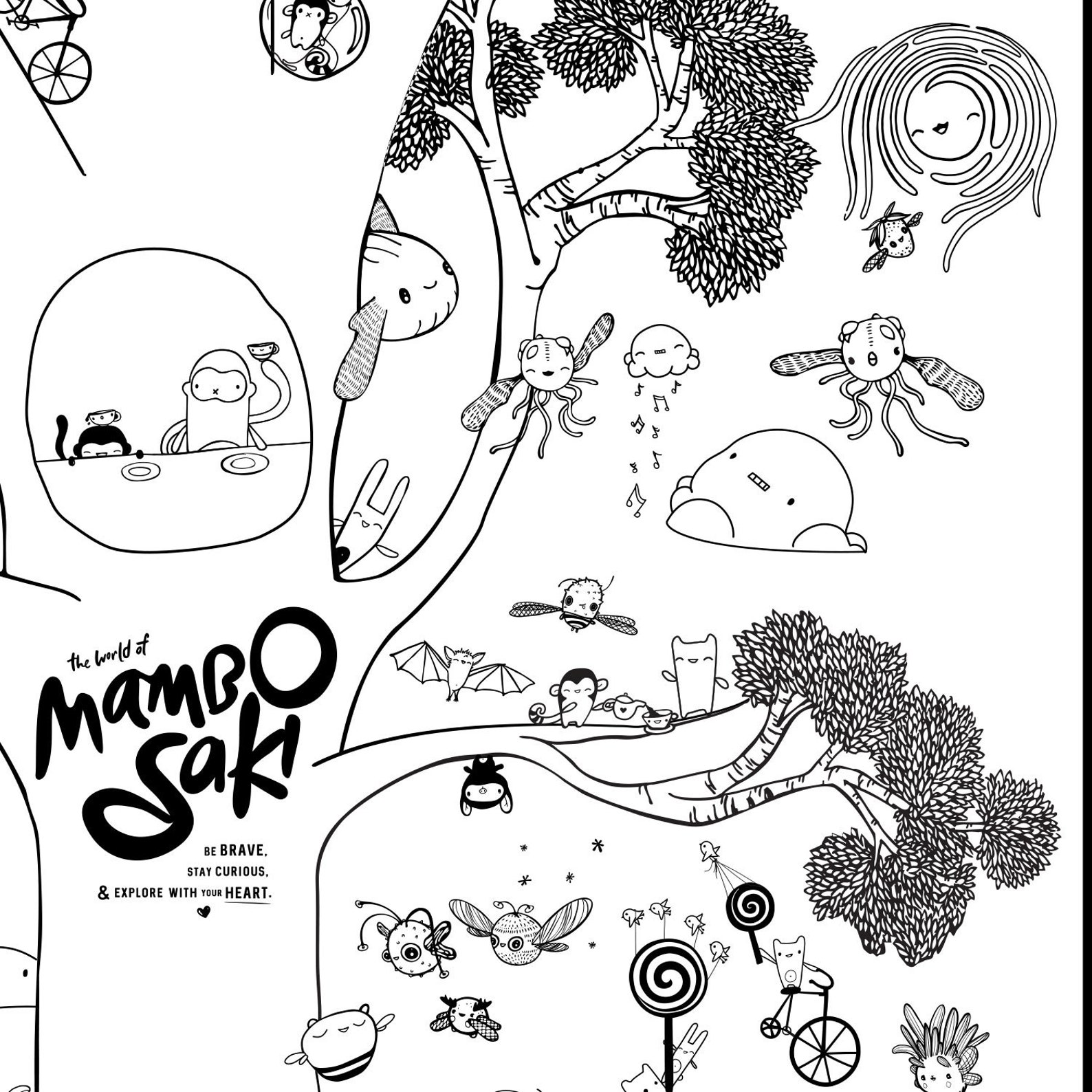 Mambo Saki World, Animal Print, Children's Art, Kids Decor, Childrens ...