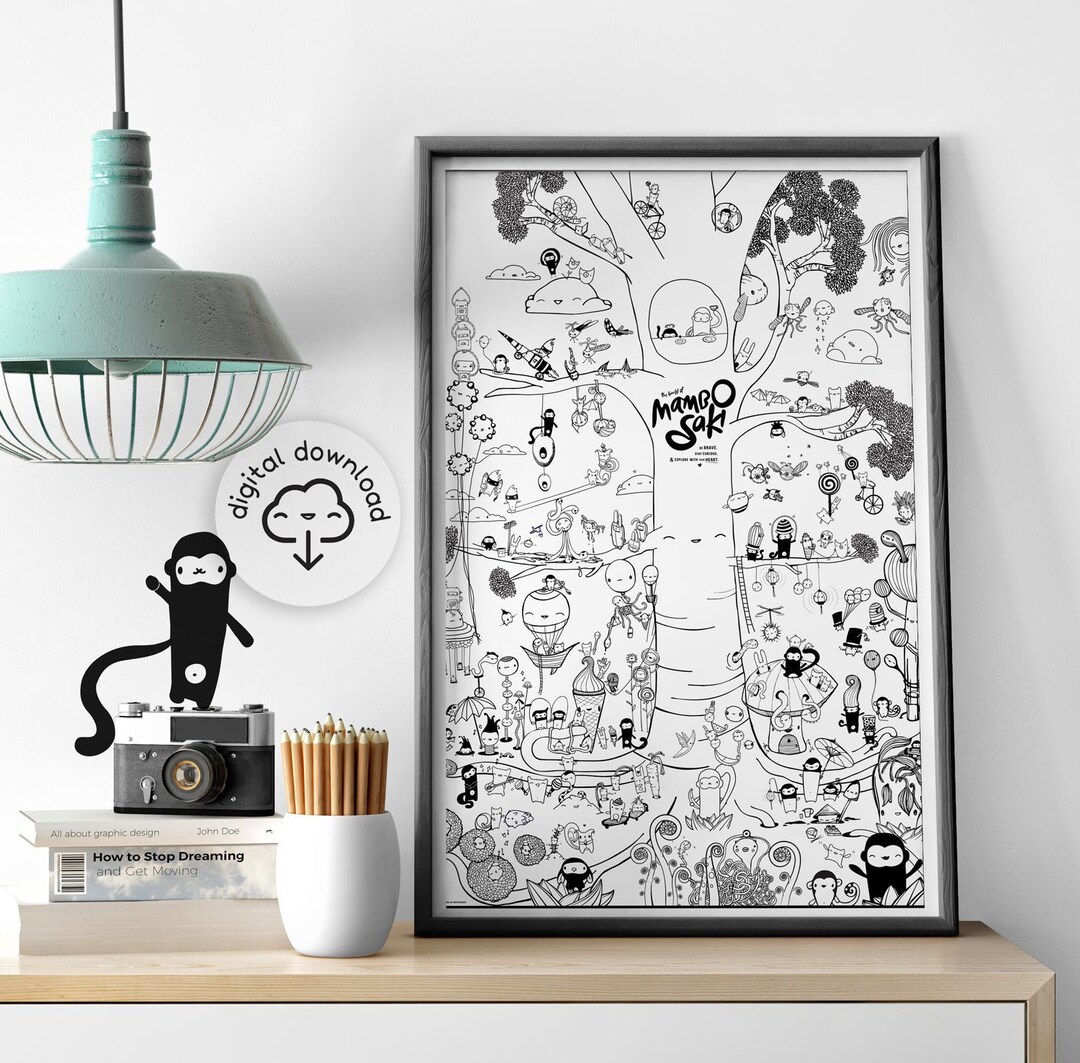 Mambo Saki World, Animal Print, Children's Art, Kids Decor, Childrens ...