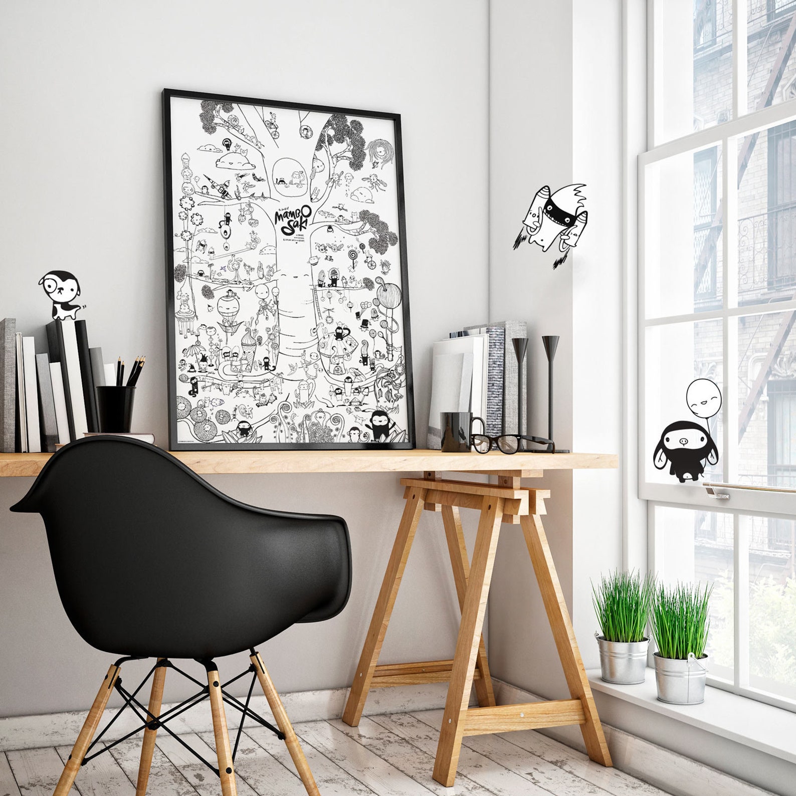 Mambo Saki World, Animal Print, Children's Art, Kids Decor, Childrens ...