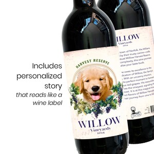 Personalized Dog or Cat Wine Label With Custom Story on the Back Gift ...