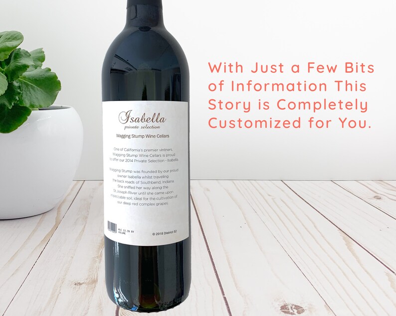 Custom Dog Wine Label With Personalized Story on the Back - Etsy