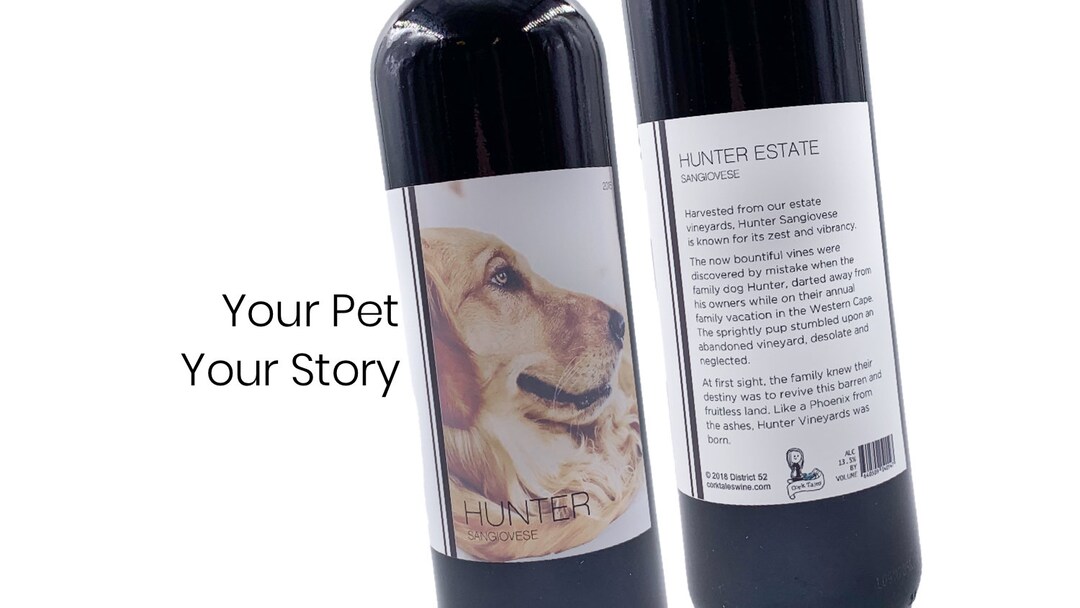 Personalized Dog or Cat Wine Label With Custom Story on the - Etsy