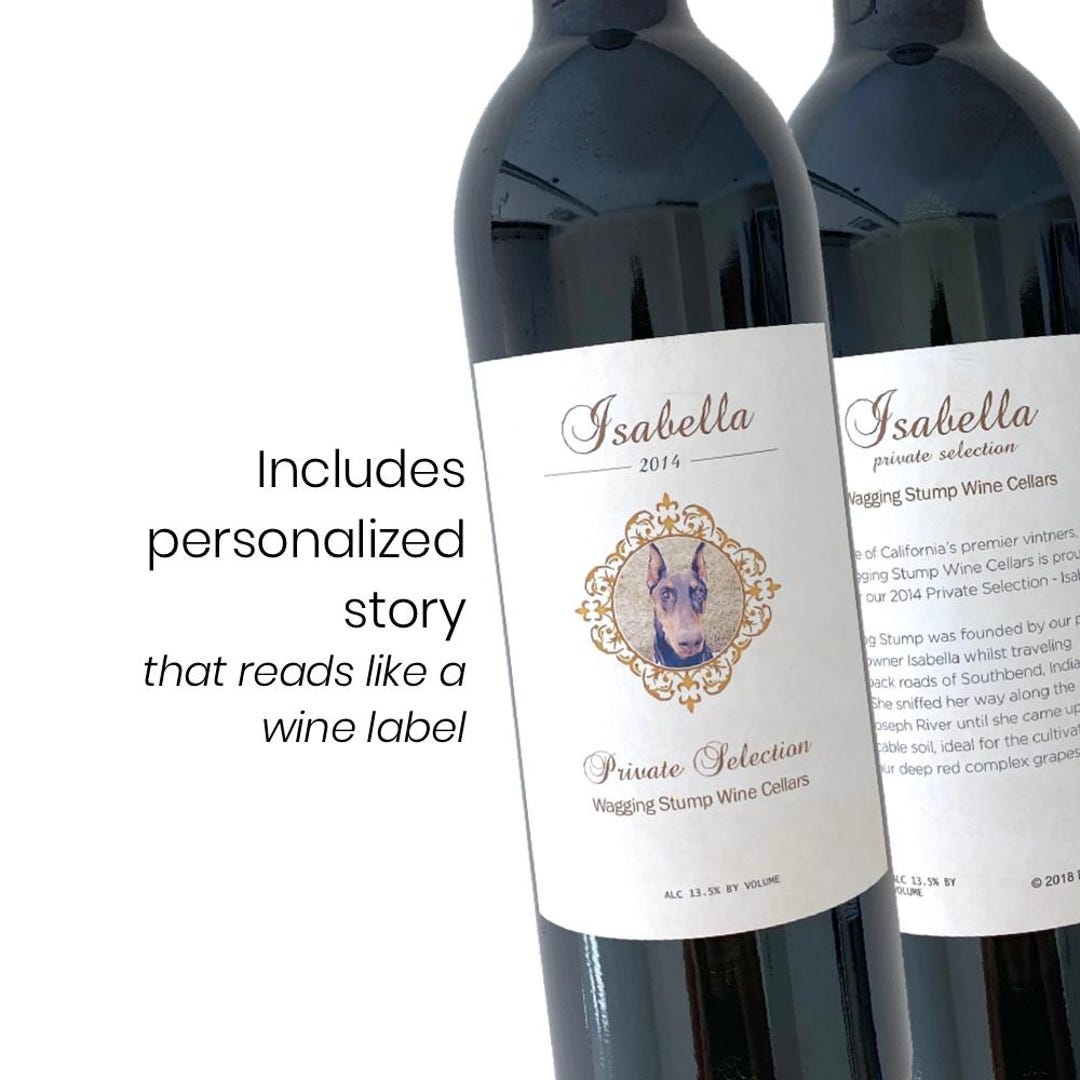 Personalized Dog or Cat Wine Label With Custom Story - Personalized ...