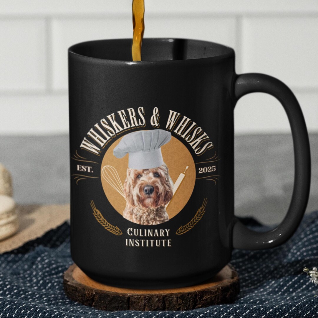 Custom Pet Chef Mug, Whiskers & Whisks | Gift for Culinary School ...