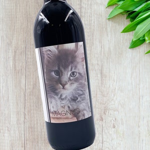 Personalized Dog or Cat Wine Label With Custom Story on the Back | Gift ...
