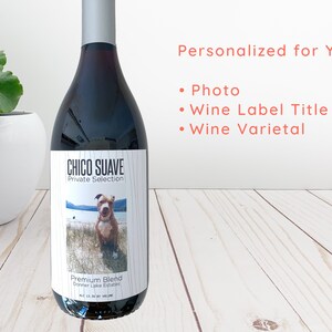 Custom Wine Label With Personalized Story- Custom Pet Gift - Photo Wine ...