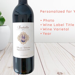 Custom Dog Wine Label With Personalized Story on the Back Personalized ...
