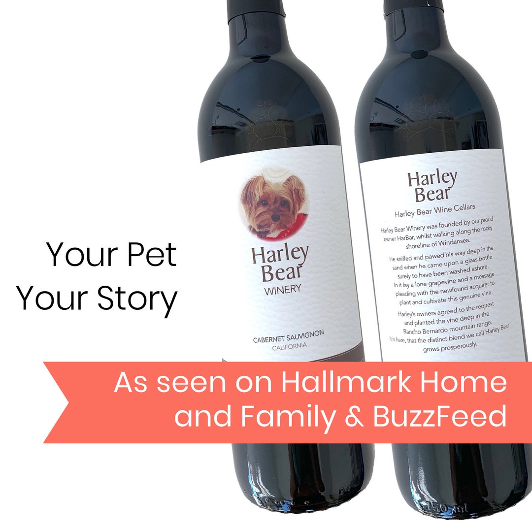 Custom Pet Wine Label With Personalized Funny Story Your Pet Photo on a ...