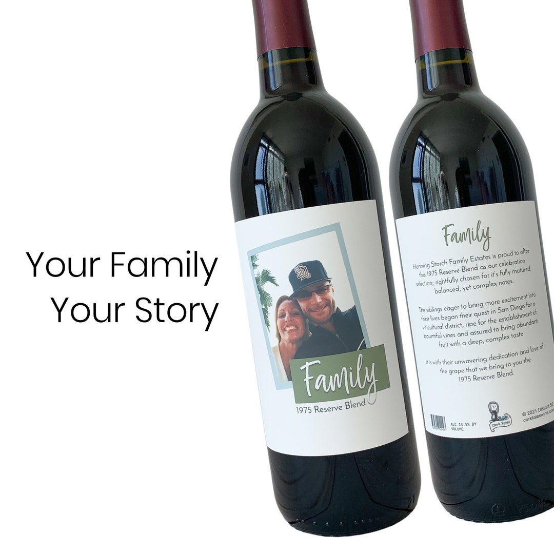 Custom Family Wine Label With Personalized Story Unique Gift for Mom by ...