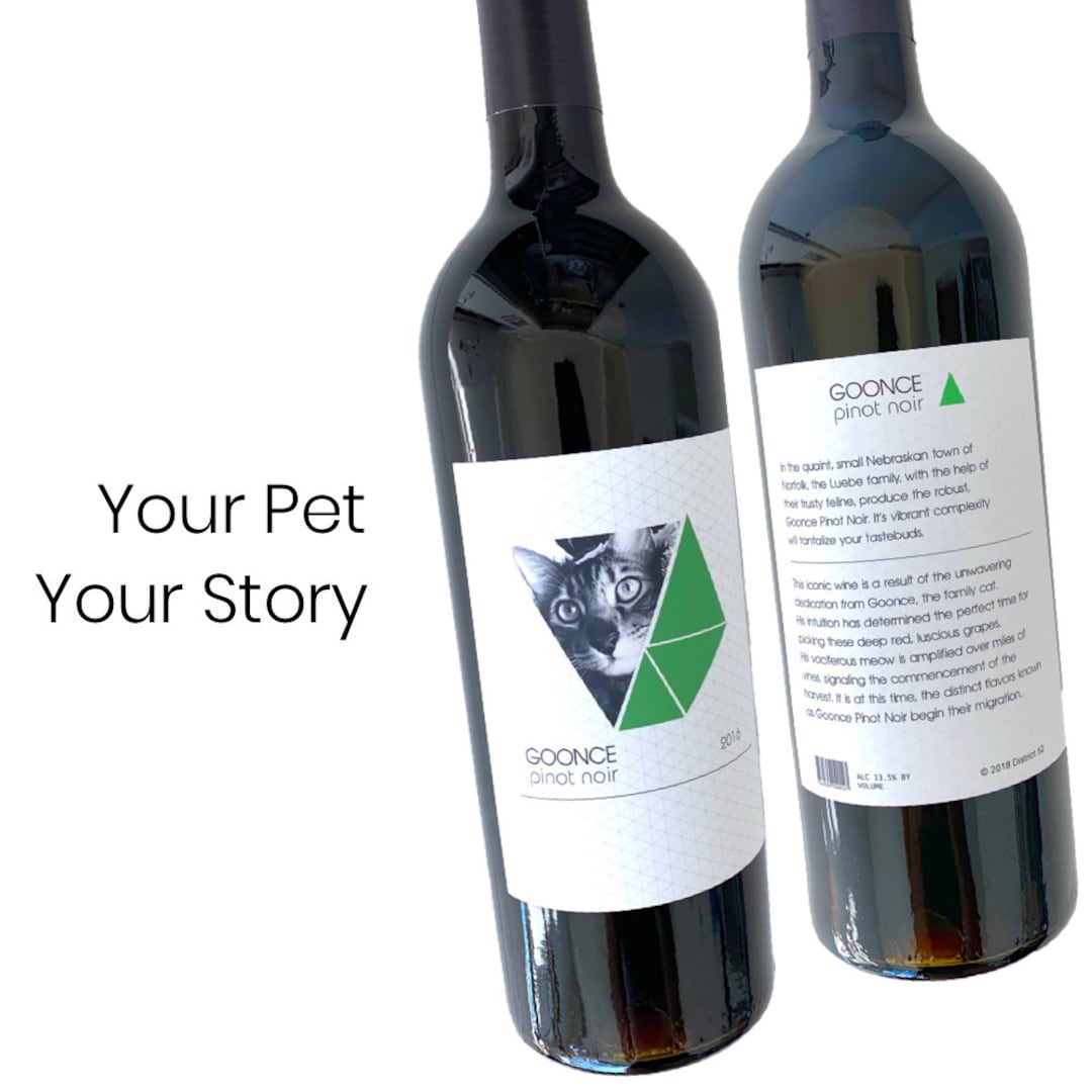 Custom Wine Label With Personalized Story Featuring Your Dog or Cat ...