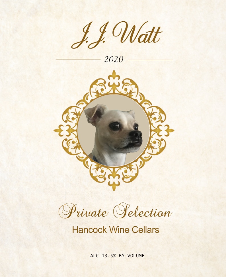 Custom Dog Wine Label With Personalized Story on the Back - Etsy
