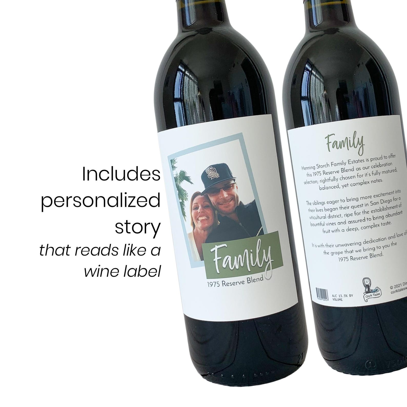 Custom Wine Label With Personalized Story - Personalized Wine Sticker ...