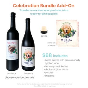 Custom Pet Photo Wine Label With Personalized Story - Pet Lover Gift by ...