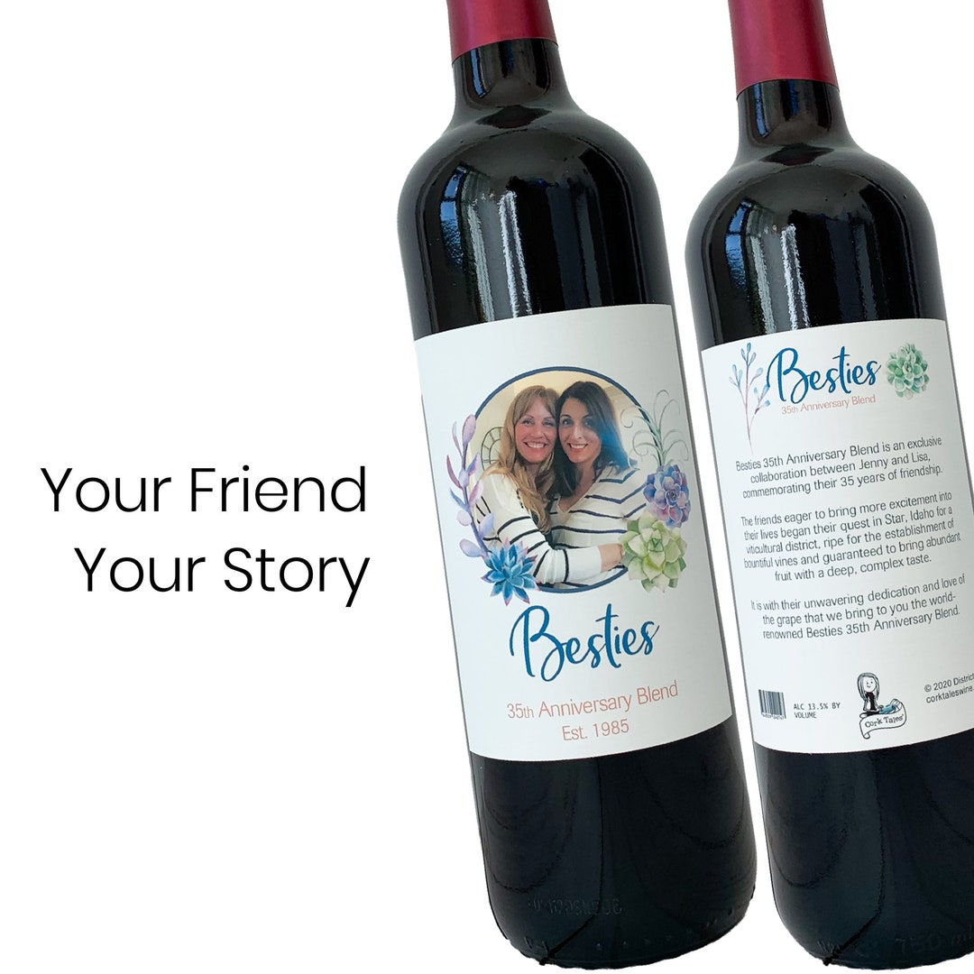 Bestie Custom Wine Label With Personalized Story for Best Friends ...