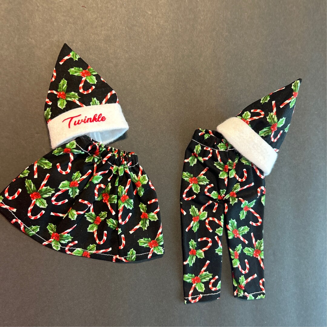Elf Doll Pants or Elf Doll Skirt Elf Hat Candy Cane Elf - Etsy