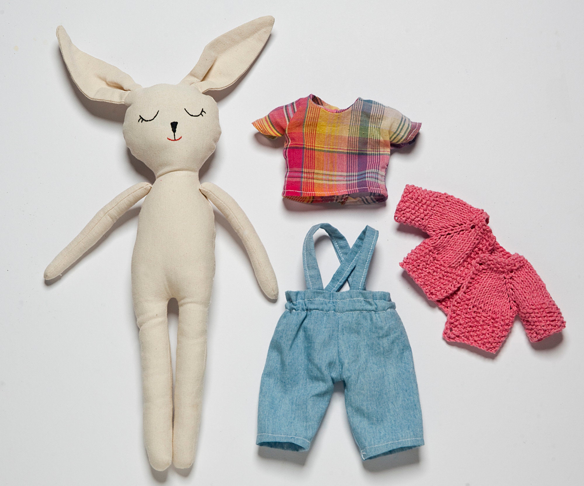 A Rag Doll 41 Cm, Rabbit Made of Cotton, Linen Cloth and Filled With a ...