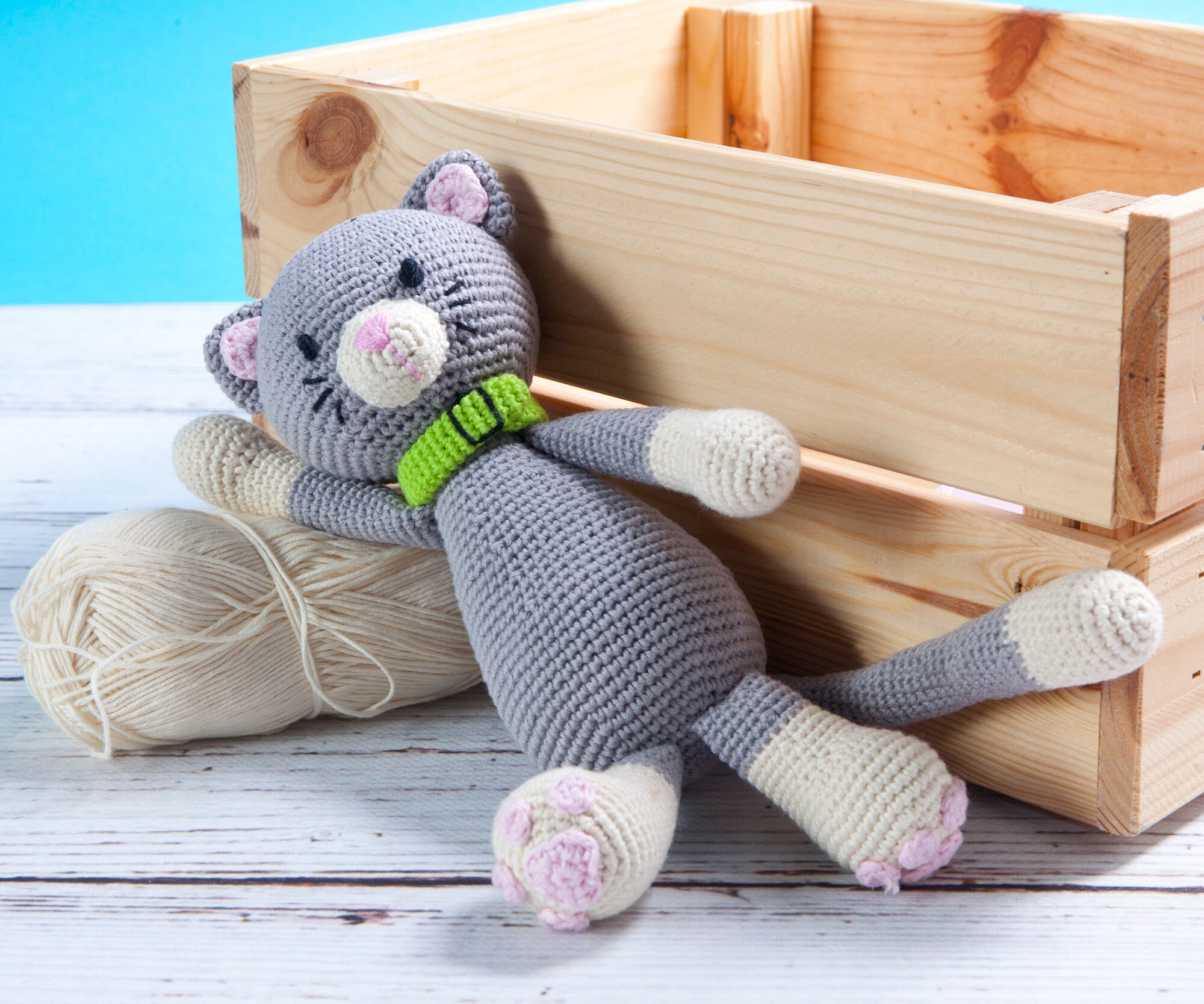 Grey Kitten Cuddle, Crochet Toy Amigurumi for Children, Filled With Non ...