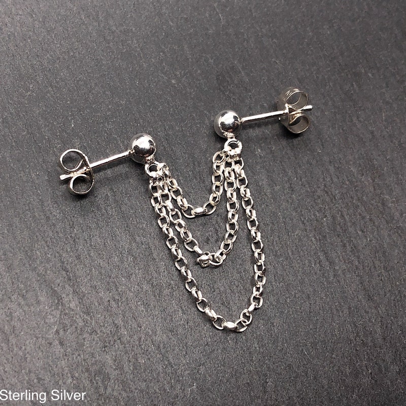 Crystal Chain Earrings - Etsy