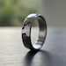 Hammered Stainless Steel Ring 6mm Wide Band With Polished - Etsy