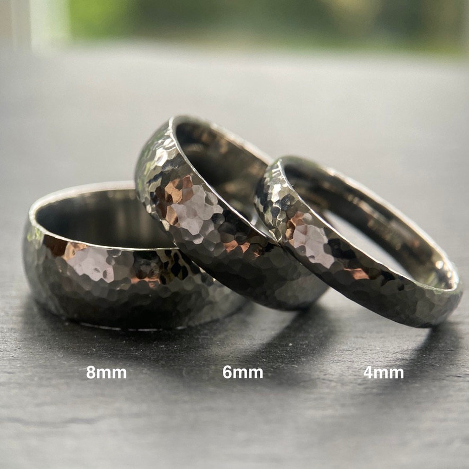 6mm Hammered Stainless Steel Domed Band Court Shaped | Etsy