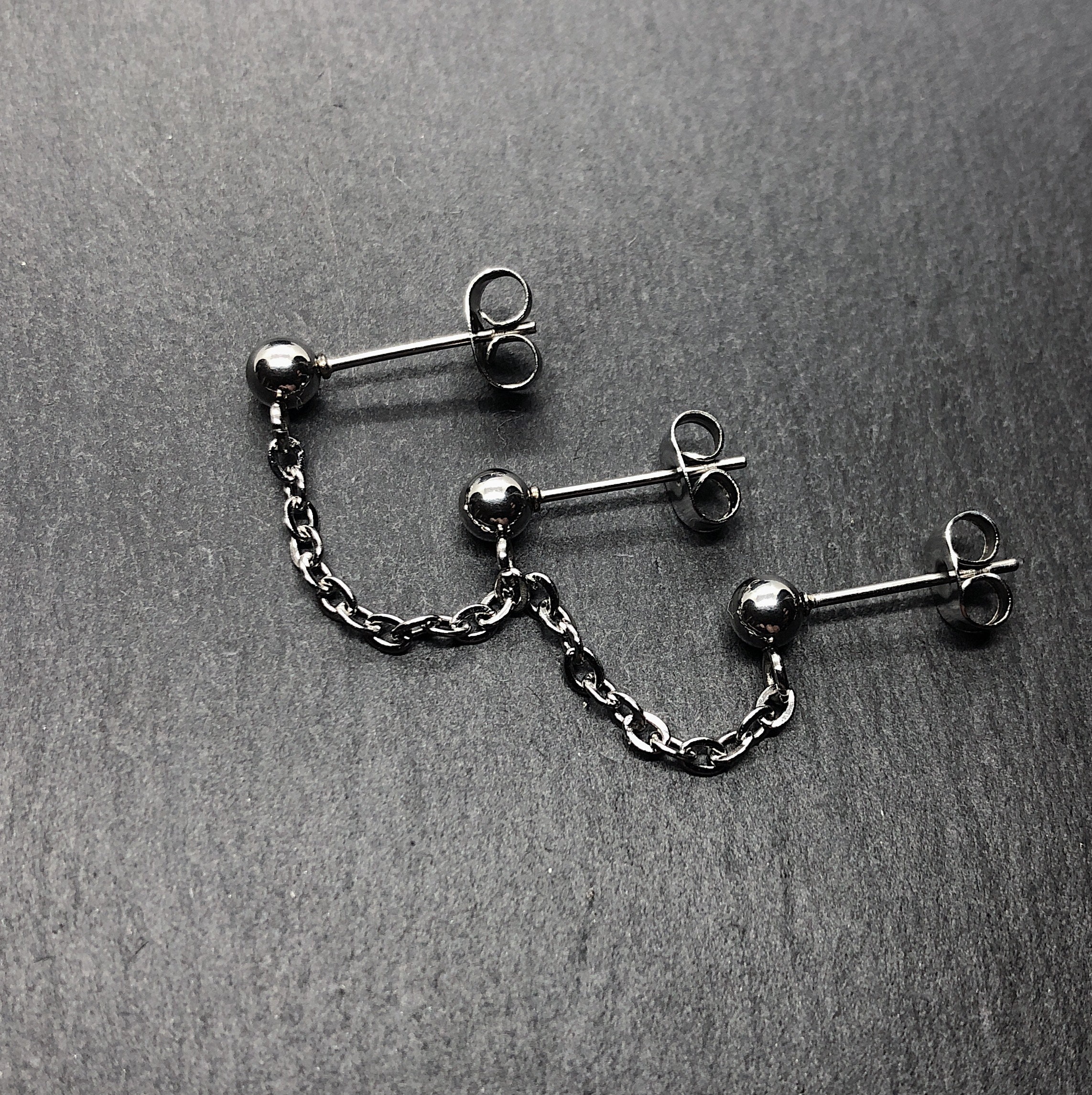 Triple Stud Earlobe Piercing - Sterling Silver/gold Filled/stainless ...