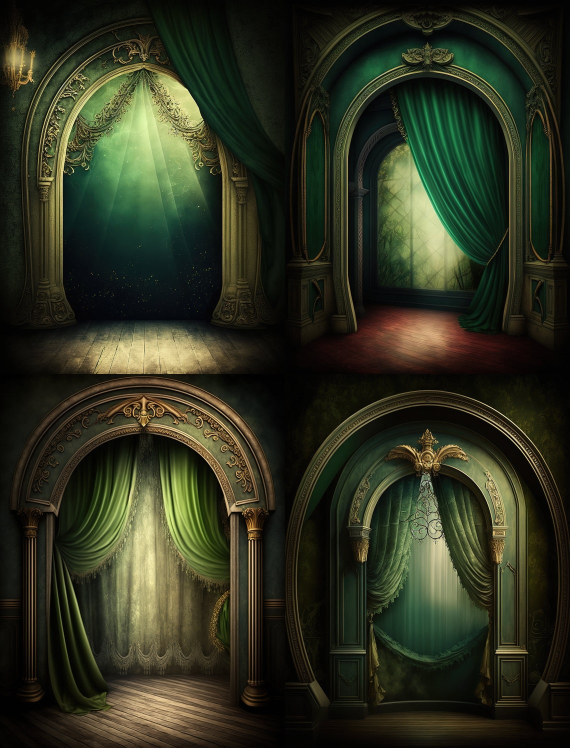 24 Unique Emerald Digital Background From Belle Epoque for Compositing ...