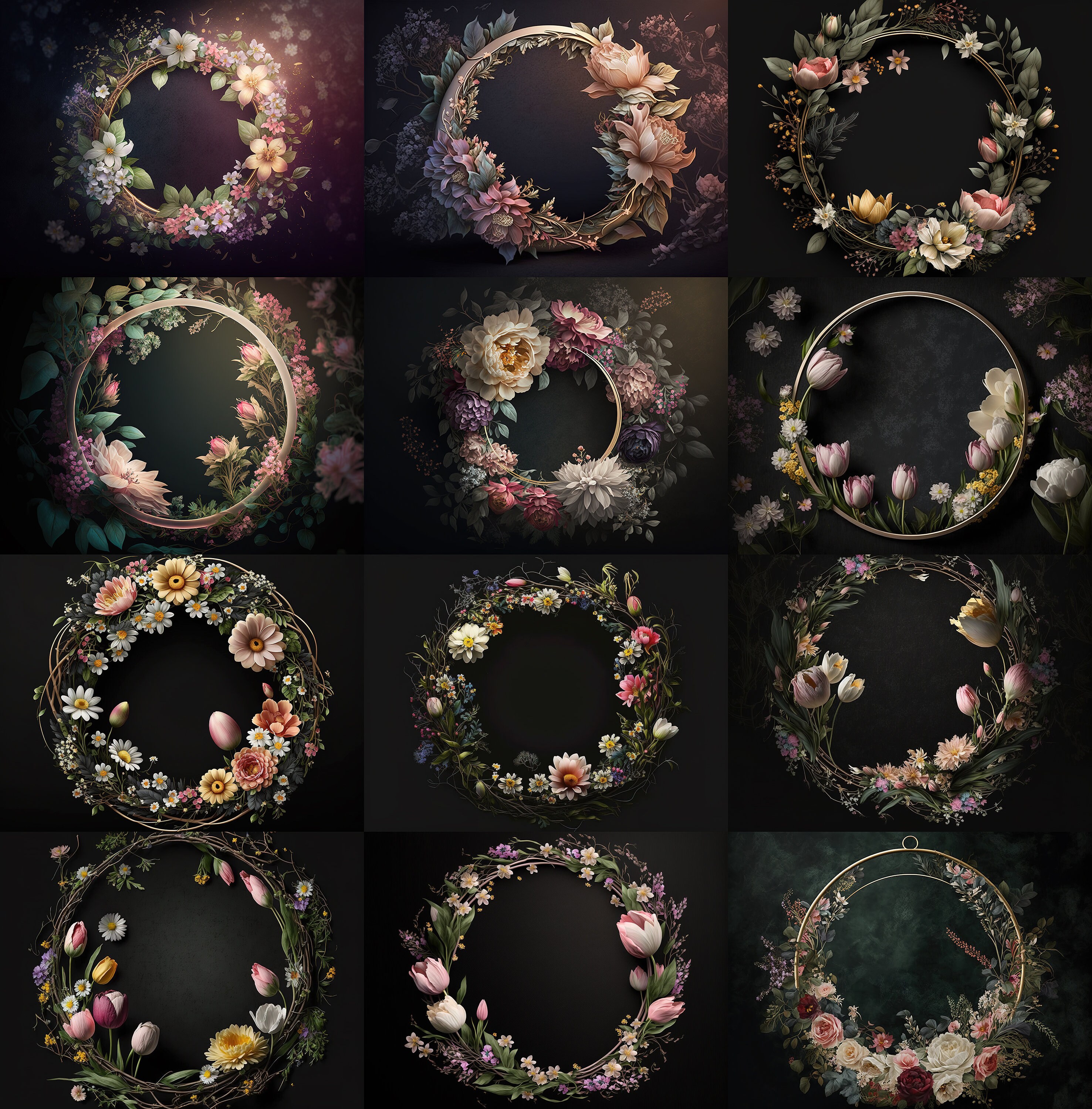 Spring Blooms: 12 Versatile Digital Backgrounds Featuring Beautiful ...