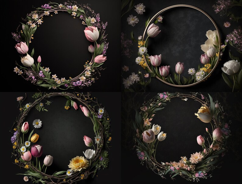 Spring Blooms: 12 Versatile Digital Backgrounds Featuring Beautiful ...