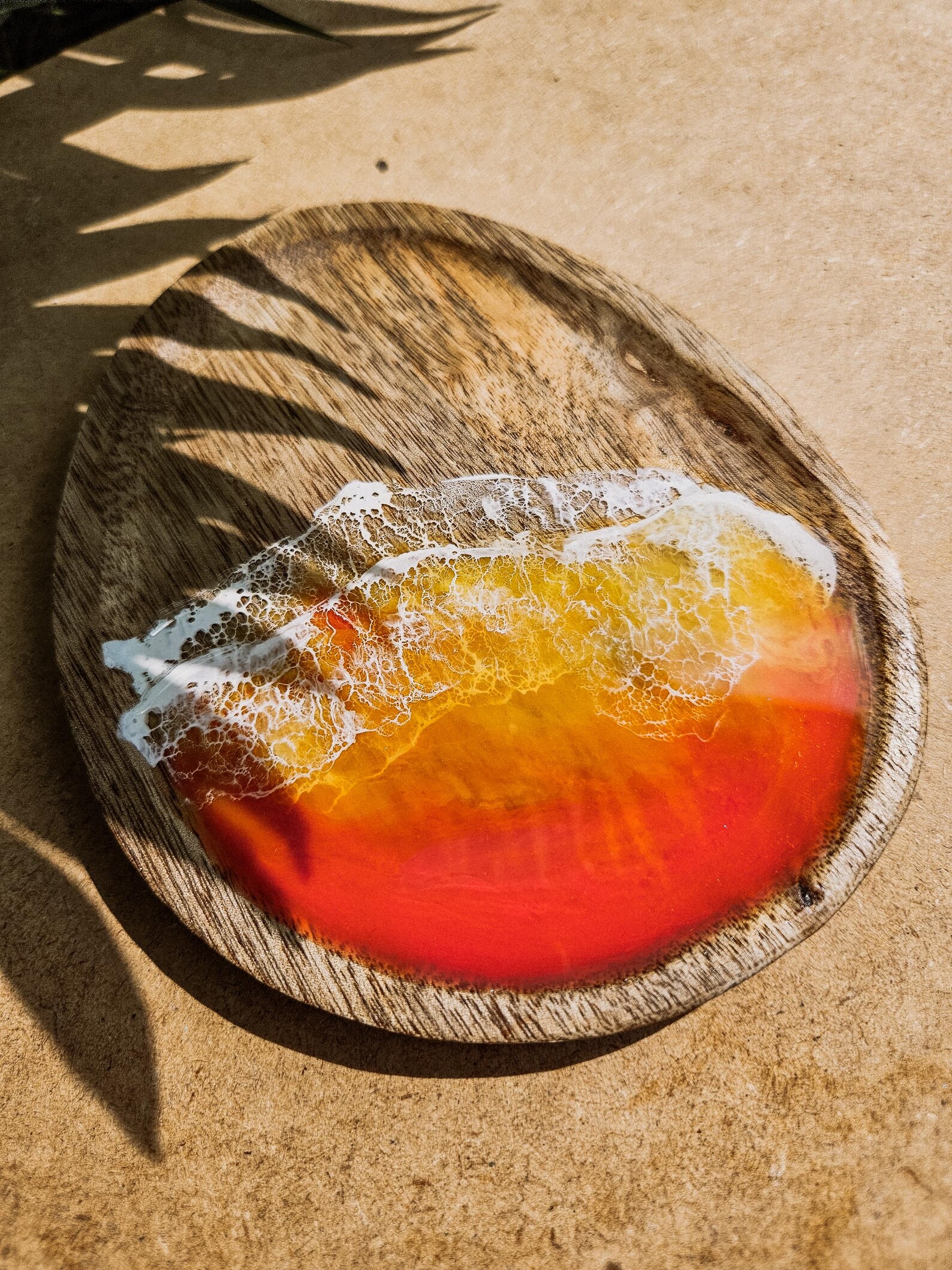 Resin Ocean Mango Wood Mini Tray, Sunset Art - Etsy