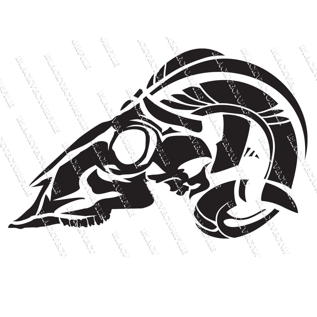 Ram Skull Vector Art: Tattoo Design, Logo, Silhouette (digital Download ...
