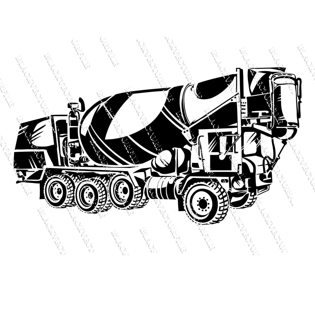 Concrete Mixer Svg, Png, Jpeg, Eps, Dxf, Instant Download, Vector Files ...