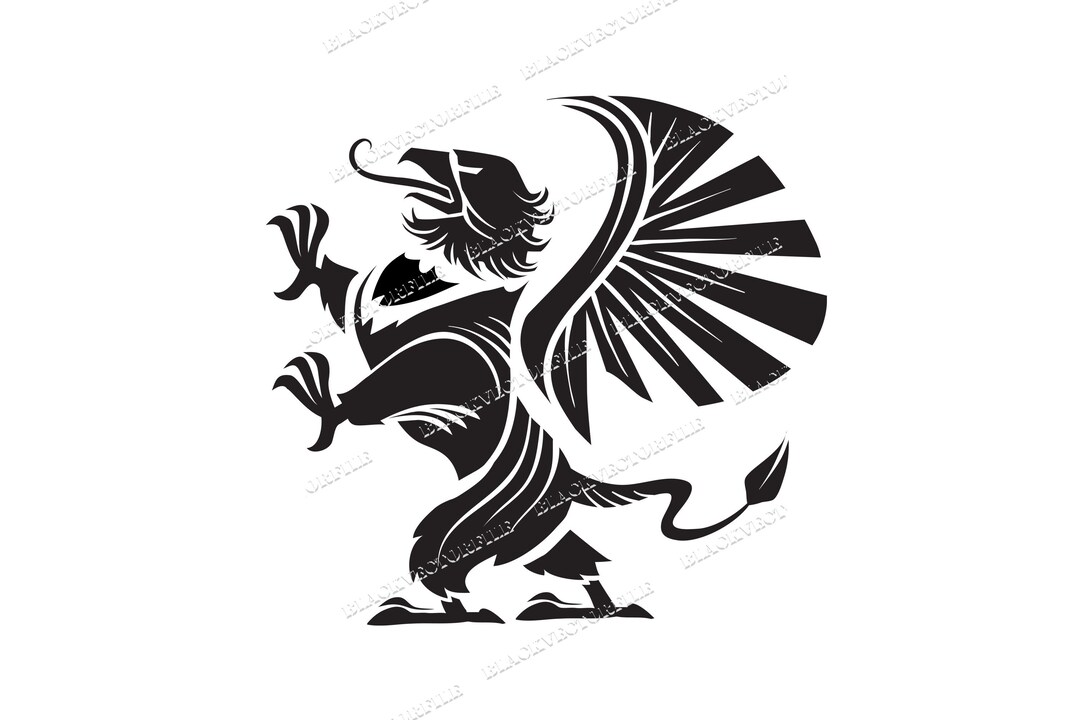 Heraldic Gryphon Svg, Png and Jpeg, Eps Files, Instant Download ...