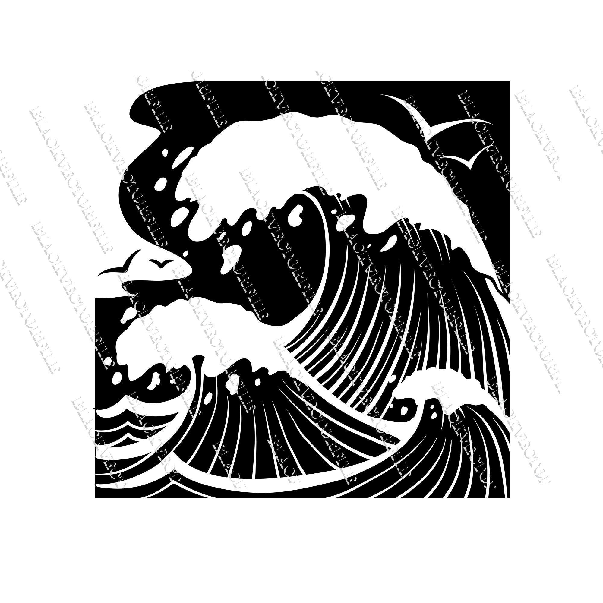 Storm Waves Svg Png and Jpeg Eps Dxf Files Instant | Etsy