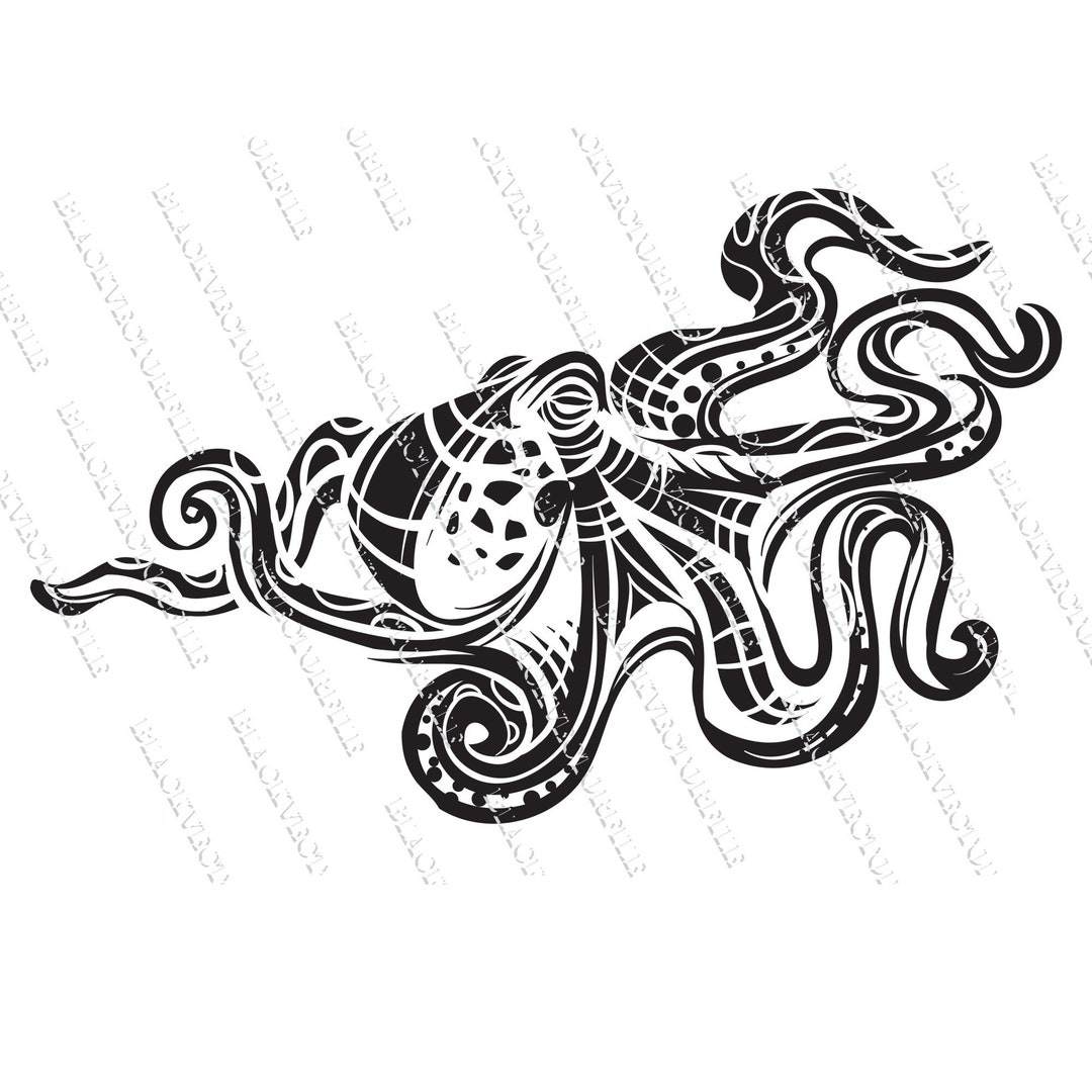 Octopus Svg, Png and Jpeg, Eps, Dxf Files, Instant Download, Vector ...