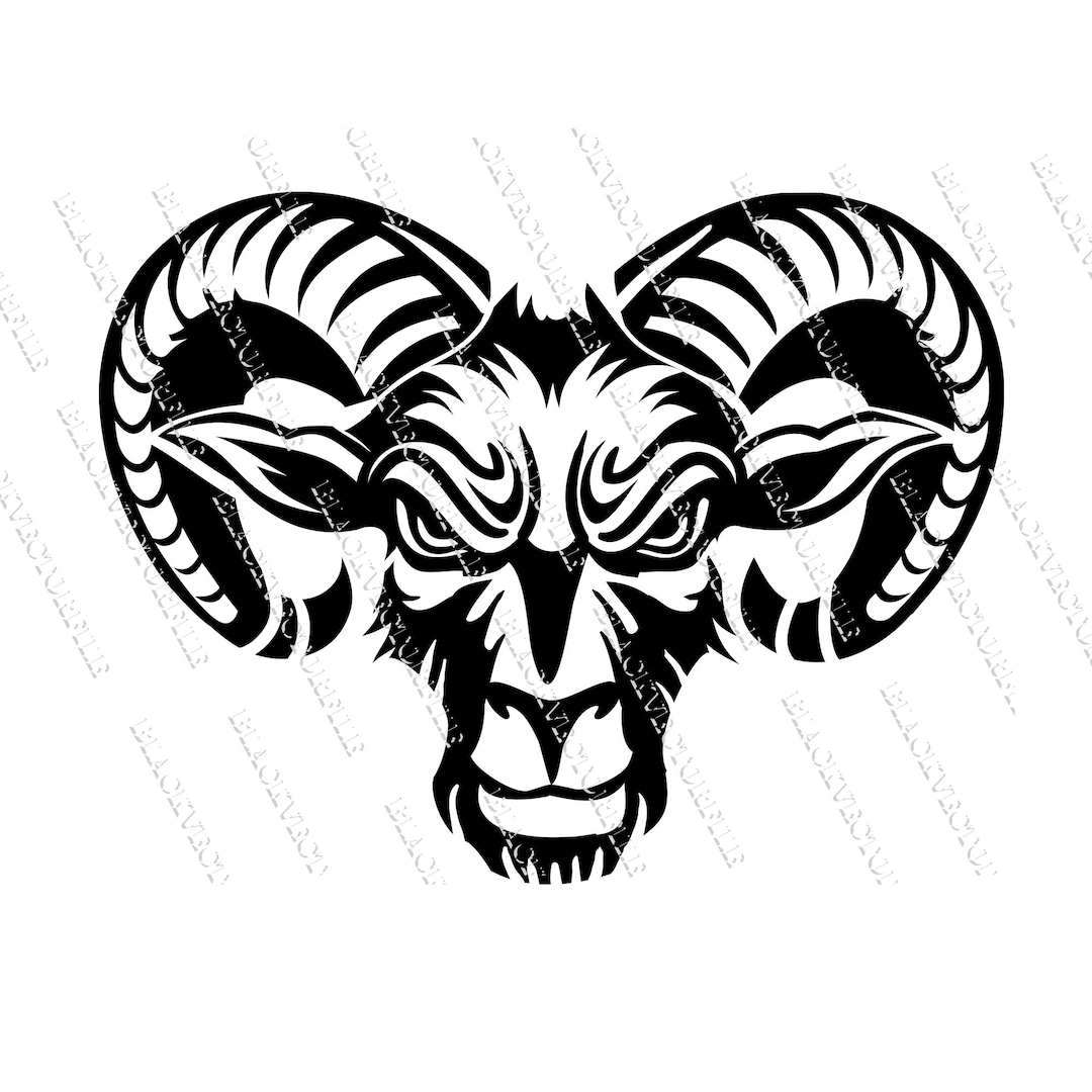 Head of Ram Svg, Png, Jpeg, Eps, Dxf, Instant Download, Vector Files ...
