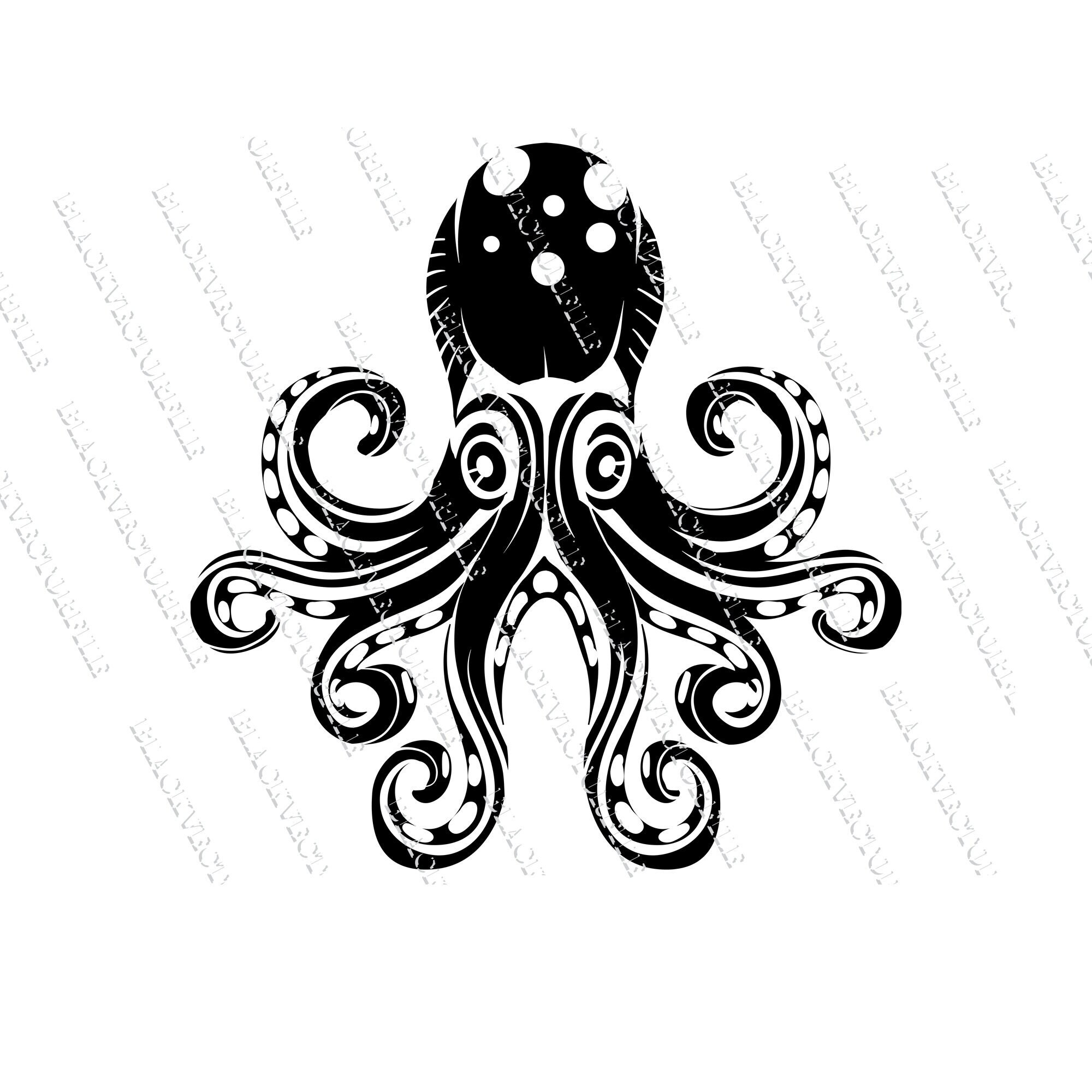Octopus Svg, Png and Jpeg, Eps, Dxf Files, Instant Download, Vector ...