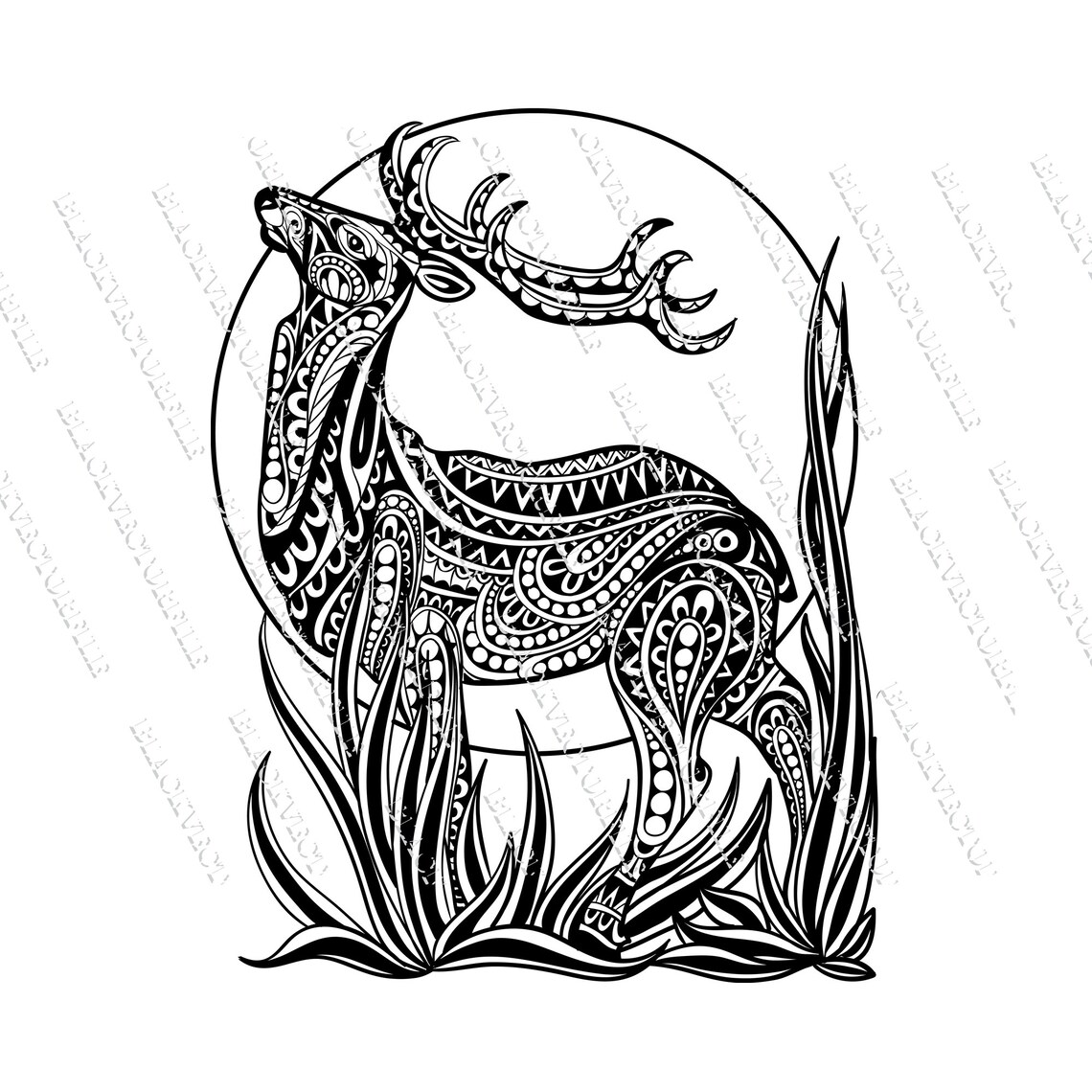 Zentangle Deer Svg Png and Jpeg Eps Files Instant Download - Etsy