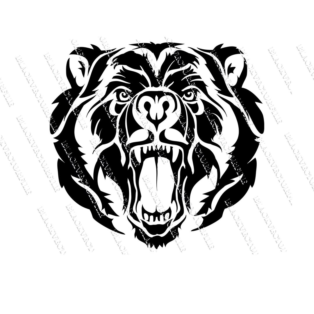Bear Head Svg, Png and Jpeg, Eps, Dxf Files, Instant Download, Vector ...