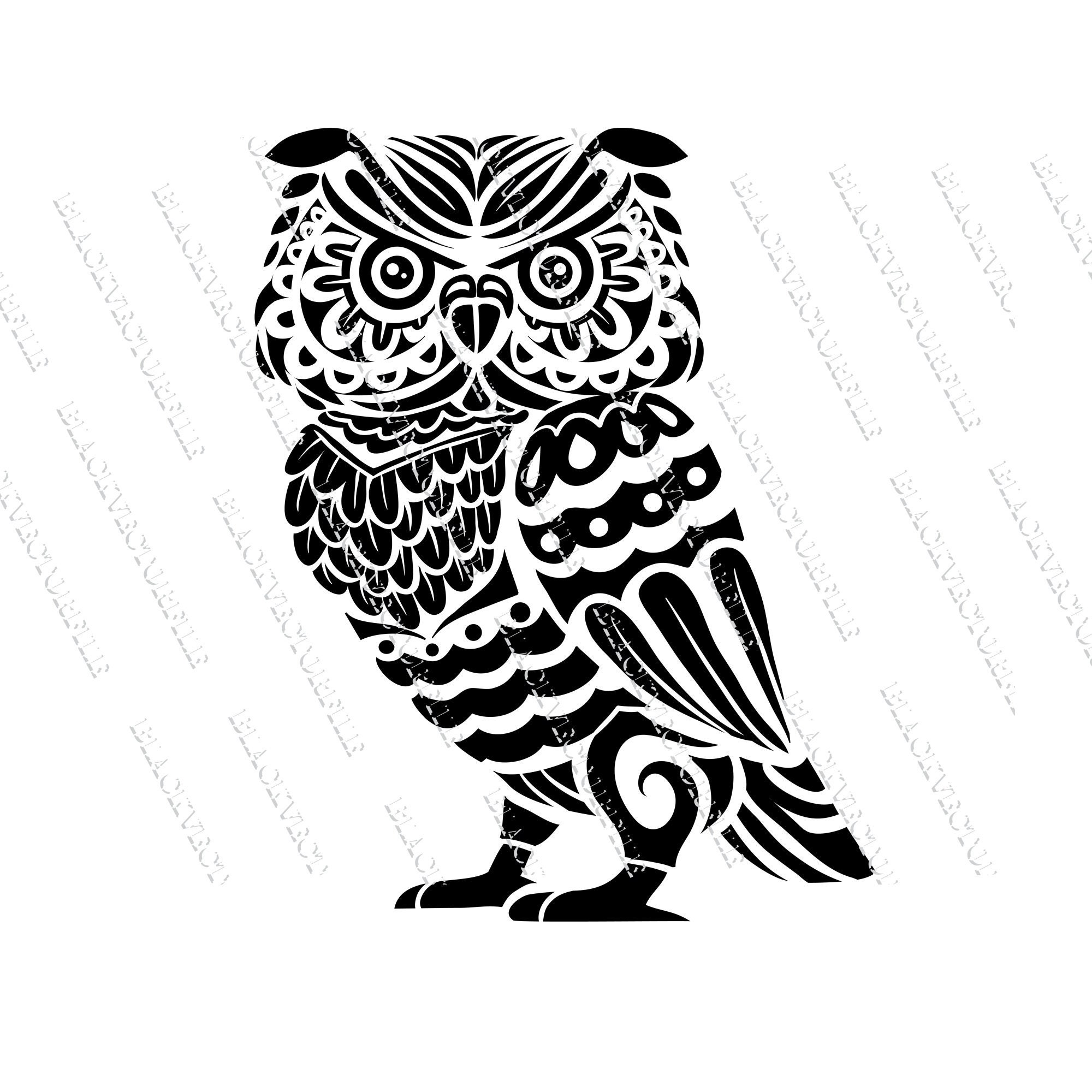 Decorative Owl Svg, Png and Jpeg, Eps Files, Instant Download, Owl ...