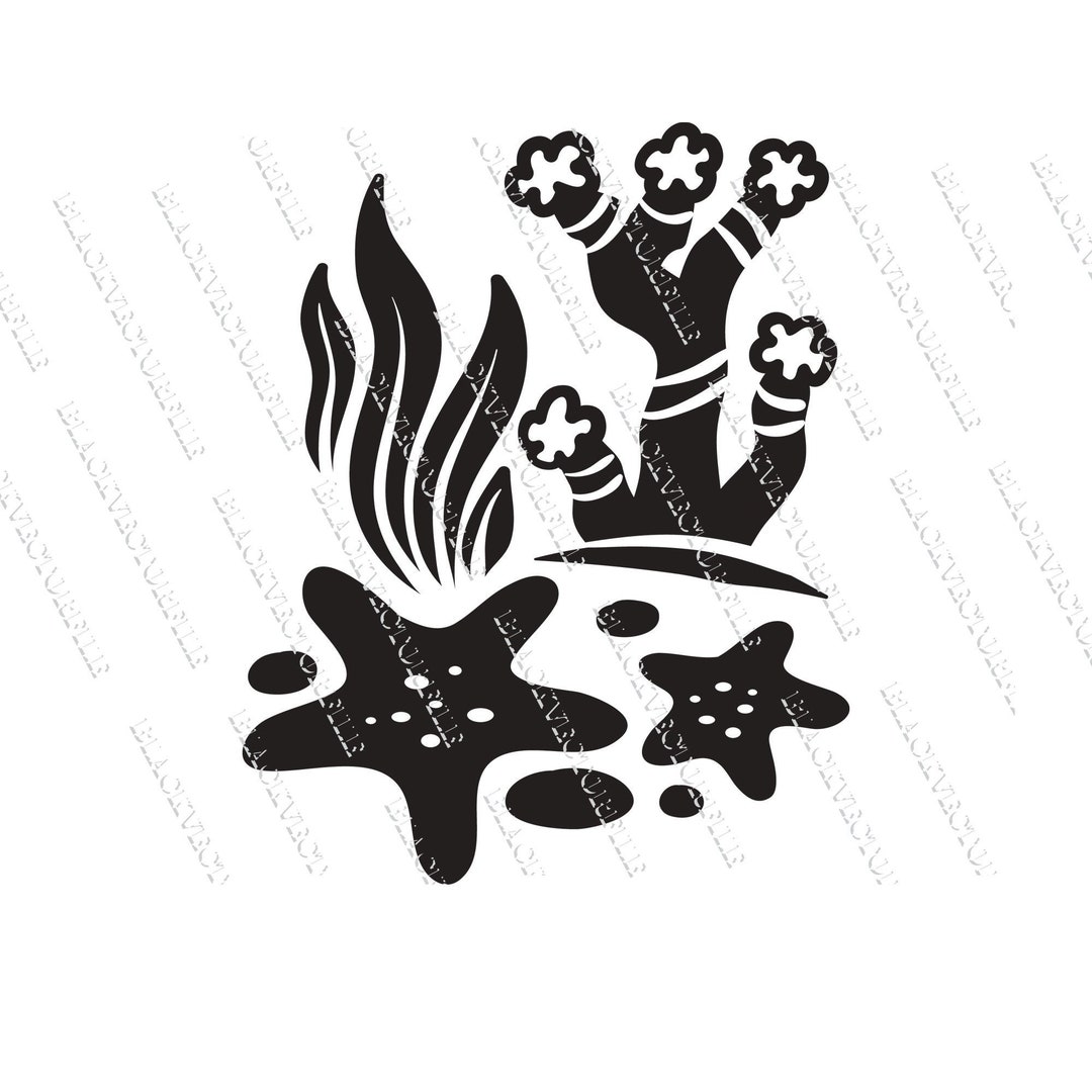 Seestern und Korallen SVG, Png und Jpeg, Eps, Dxf-Dateien, sofortiger ...