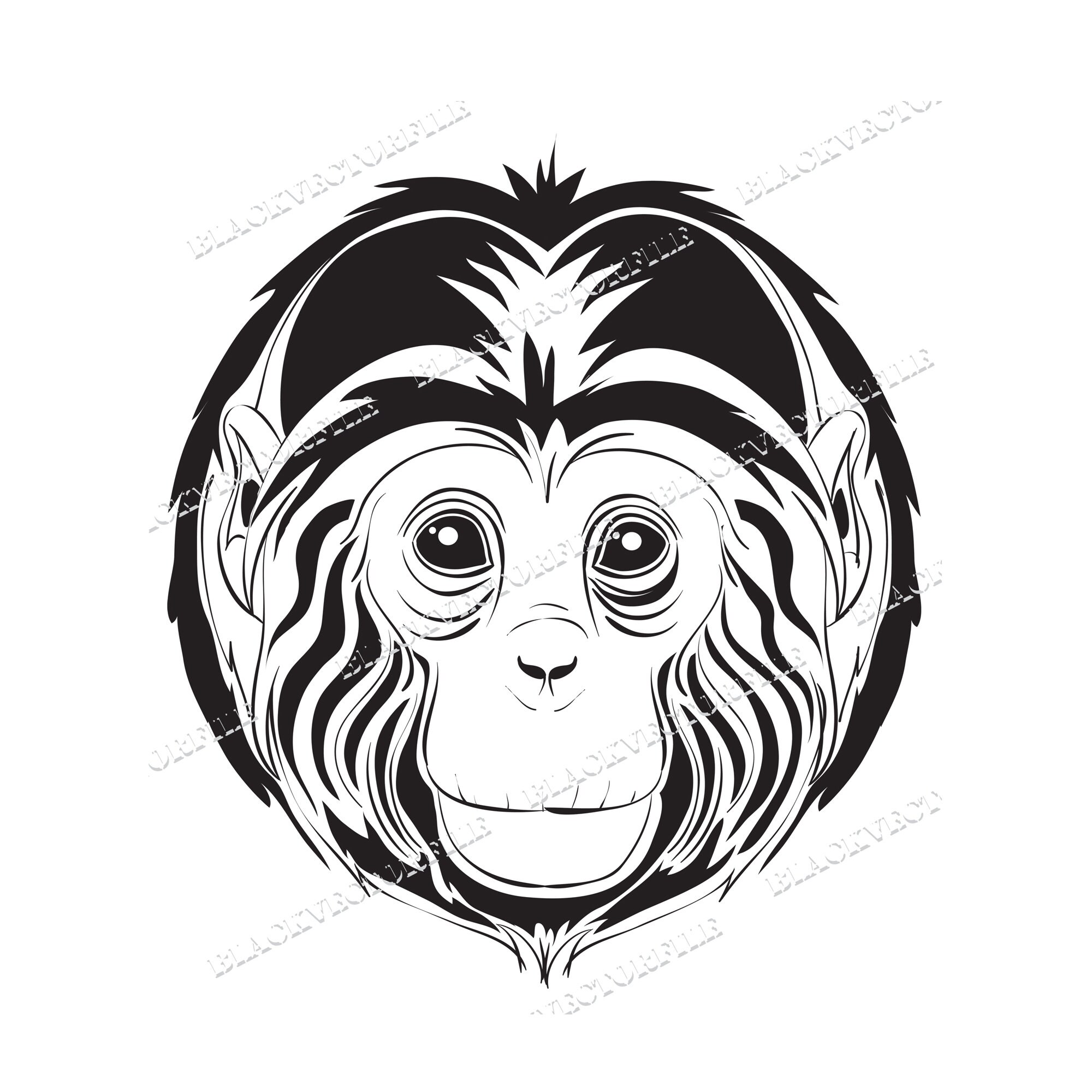 Monkey Svg Png and Jpeg Eps Files Instant Download Vector - Etsy UK