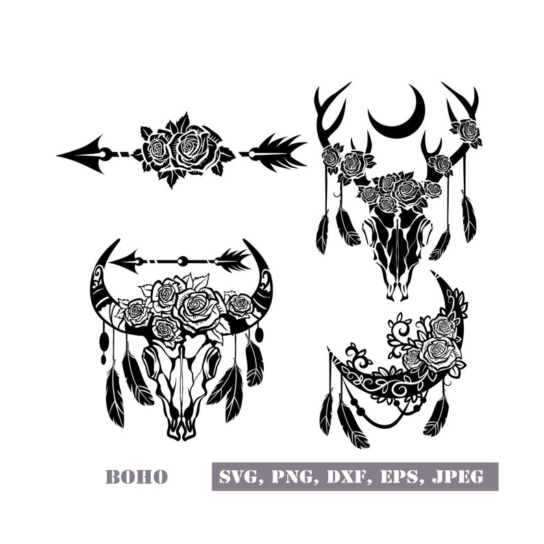 Boho Svg Png and Jpeg Eps dxf Files Instant Download - Etsy