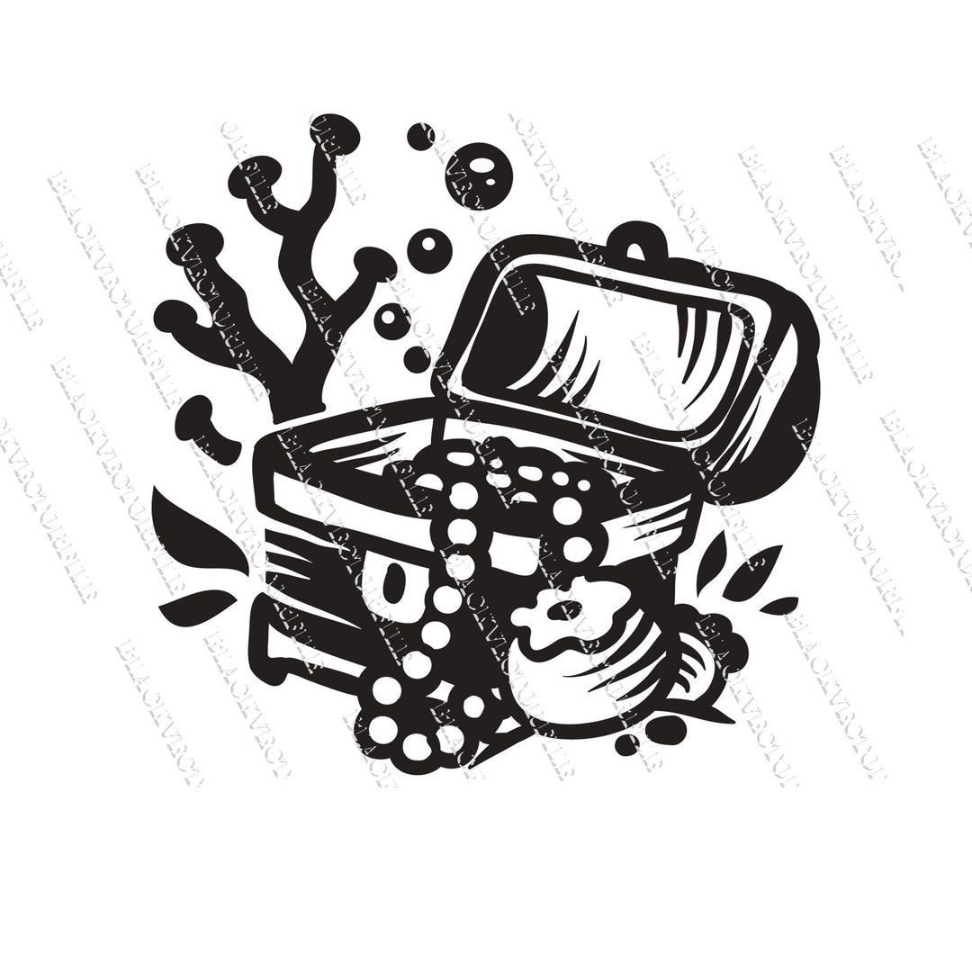 Underwater Treasure Chest SVG: Silhouette Cutting File (digital ...