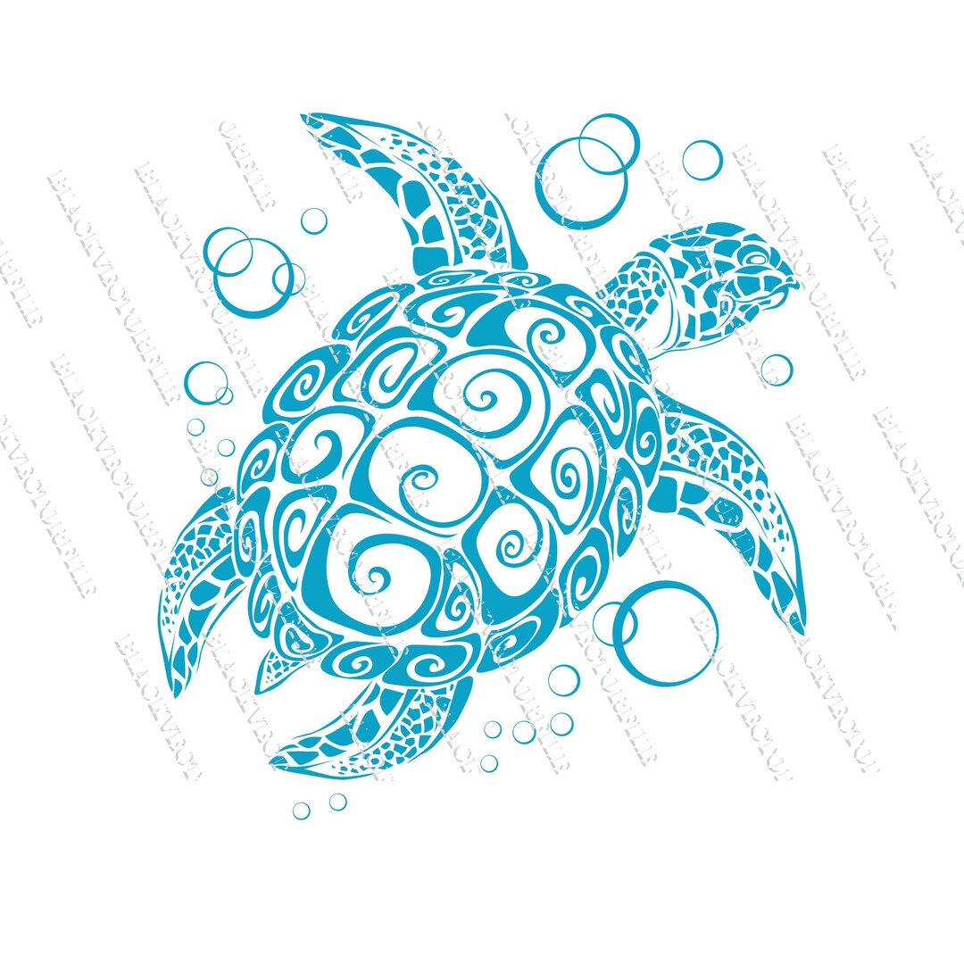 Turquoise Turtle Svg, Png and Jpeg, Eps, Dxf Files, Instant Download ...