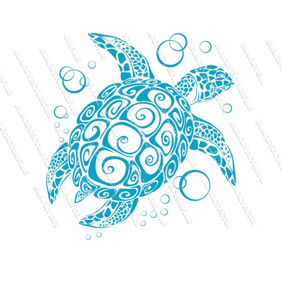 Turquoise Turtle Svg Png and Jpeg Eps Dxf Files Instant - Etsy