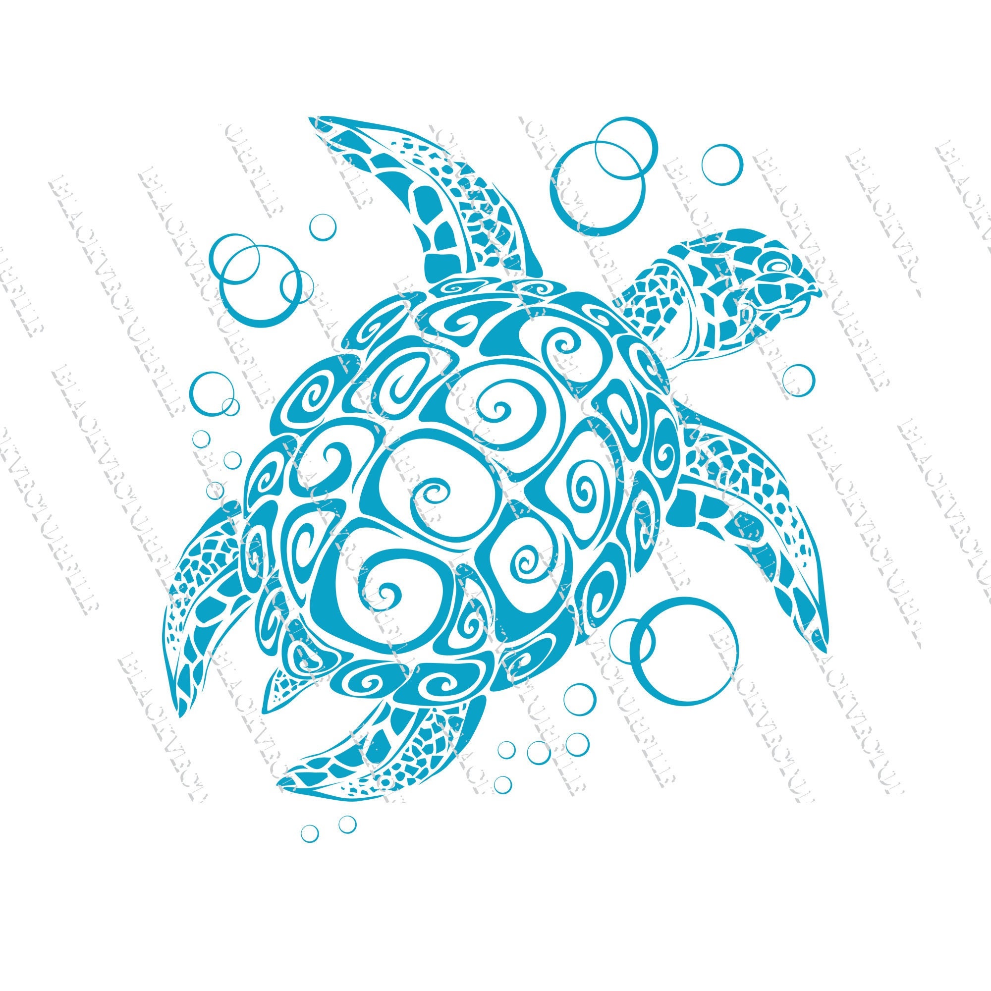 Turquoise Turtle Svg Png and Jpeg Eps Dxf Files Instant - Etsy
