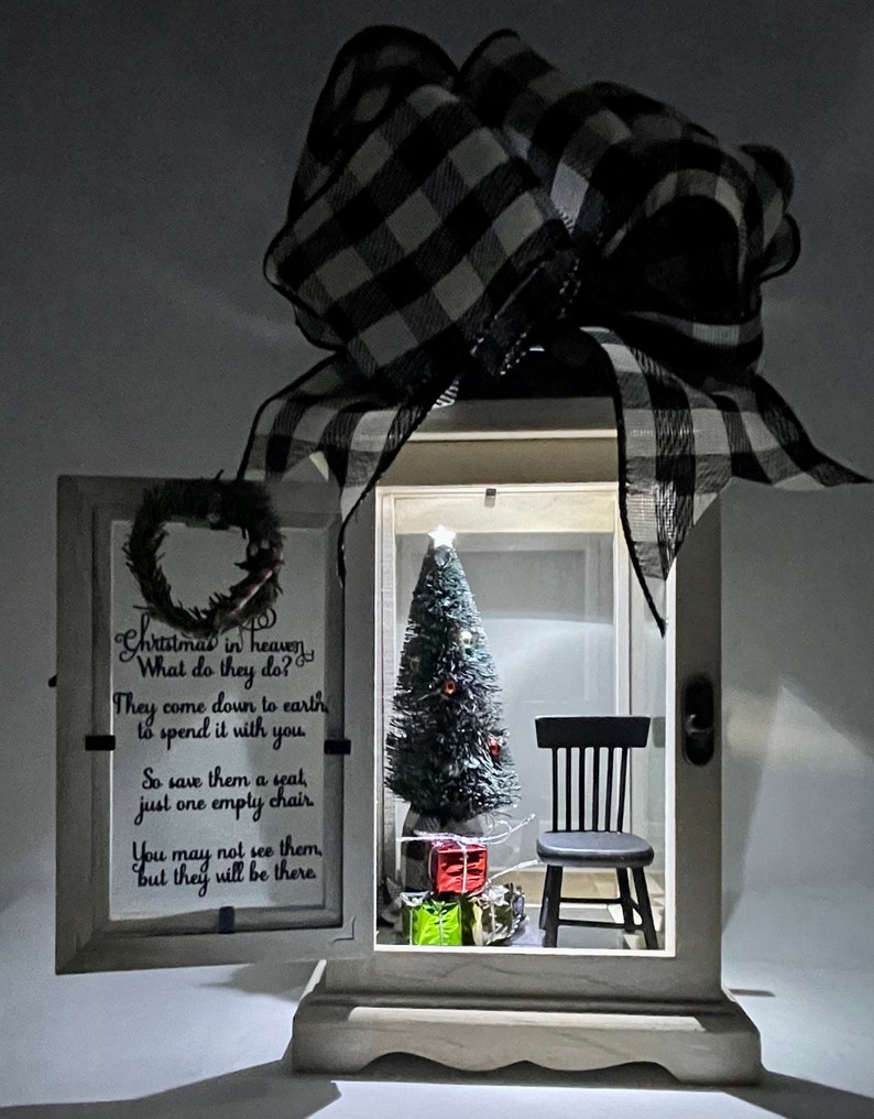 LED LIT Christmas in Heaven Empty Chair Memorial Lantern, Best of 2022 ...