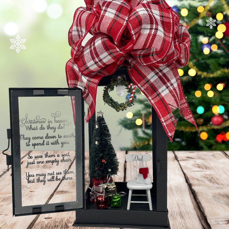 Christmas in Heaven Empty Chair Memorial Lantern Best of - Etsy
