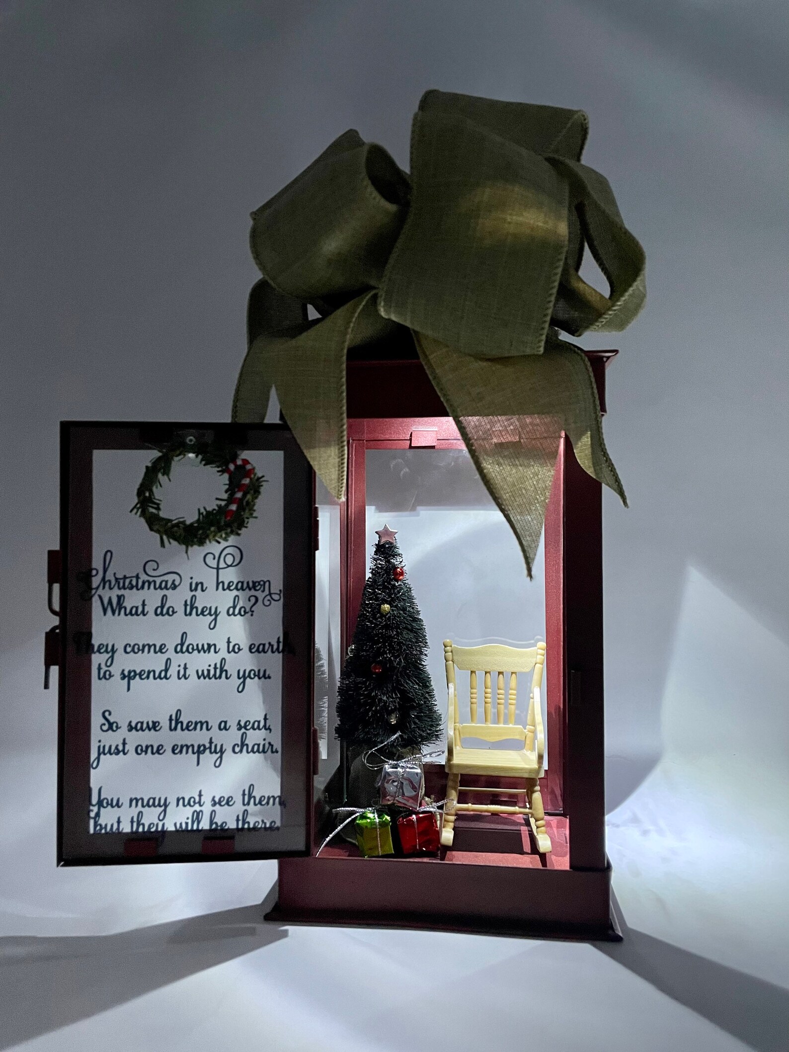 LED LIT Christmas in Heaven Empty Chair Memorial Lantern, Best of 2022 ...