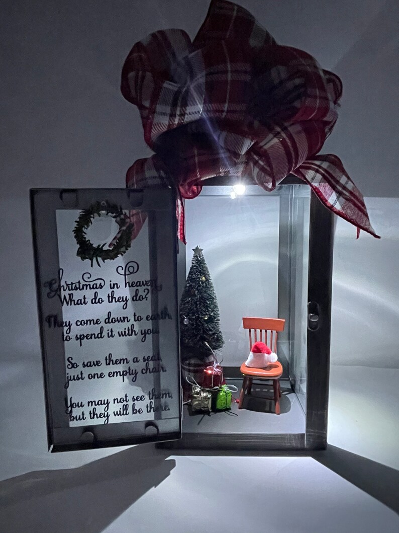 LED LIT Christmas in Heaven Empty Chair Memorial Lantern, Best of 2022 ...